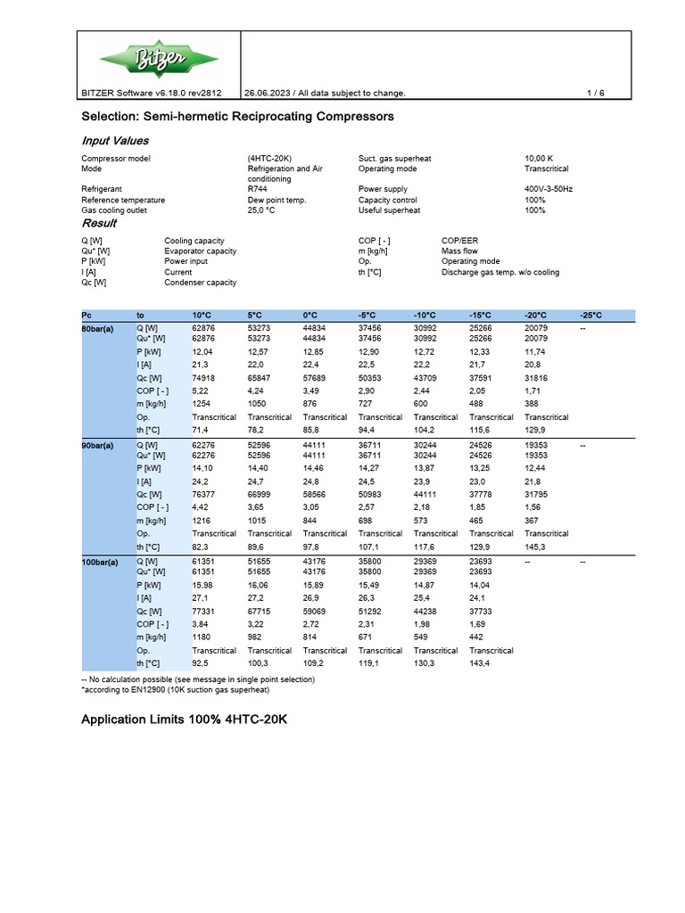 Bitzer 4HTC 20K 40P Specifications | PDF | Continuum Mechanics ...