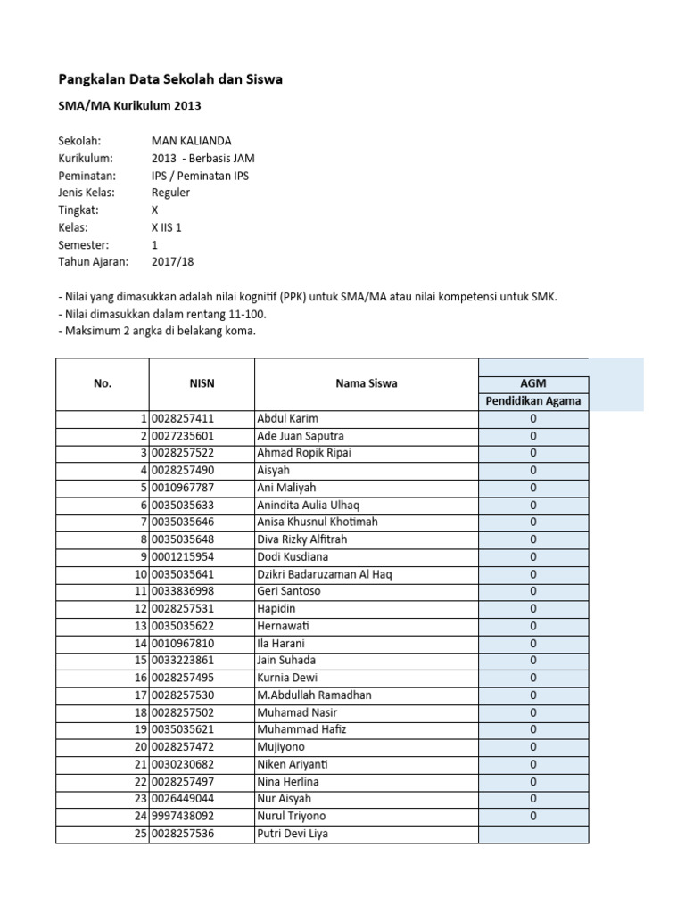 Rekap Nilai Raport KLS 12 2020-2021 | PDF