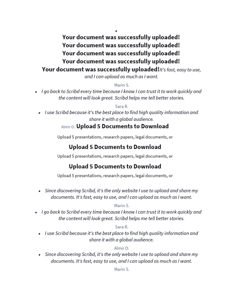 Upload 5 Presentations, Research Papers, Legal Documents, or | PDF ...