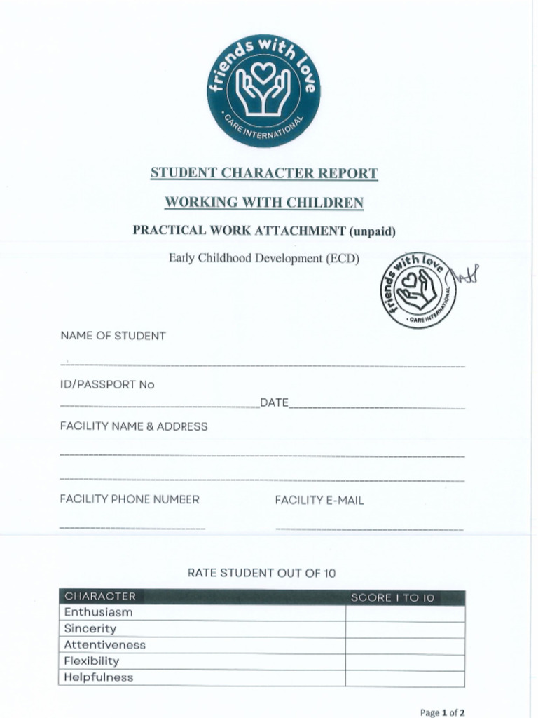 Ecd Student Character Report | PDF