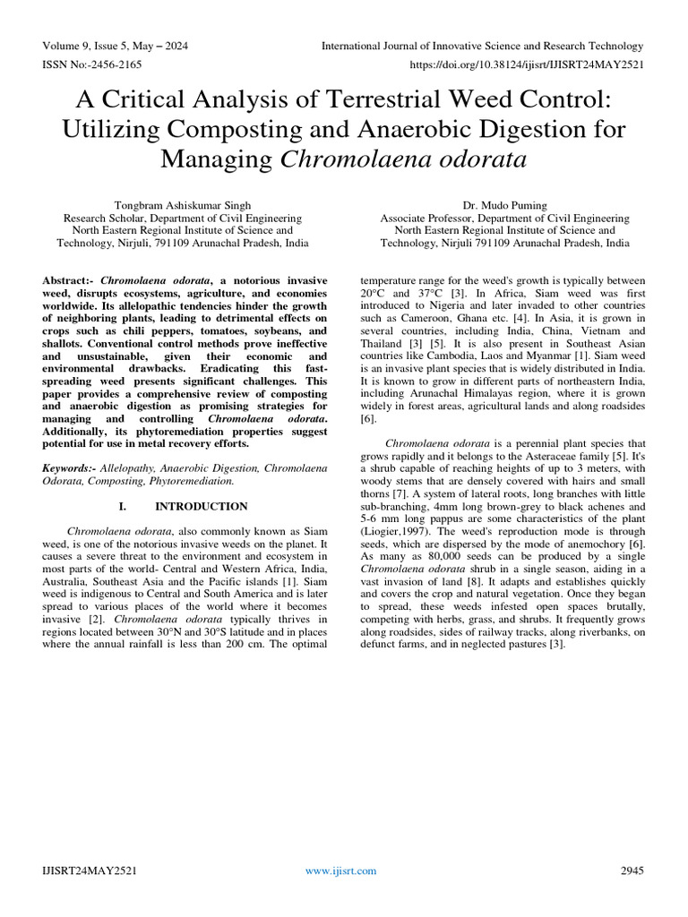 A Critical Analysis of Terrestrial Weed Control: Utilizing Composting ...