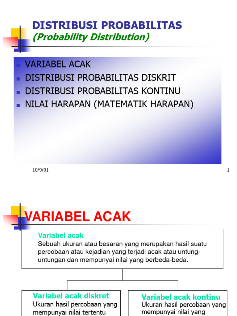 Distribusi Probabilitas Diskrit | PDF | Metode & Bahan Ajar