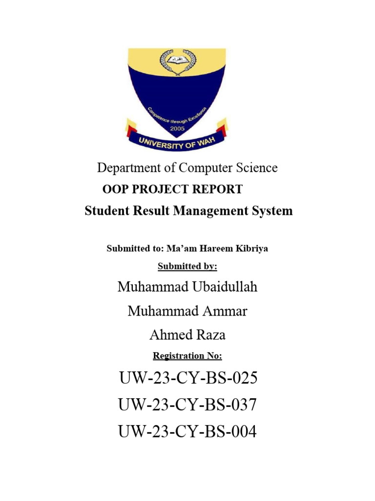 Student Result Management System Report (1) | Download Free PDF ...