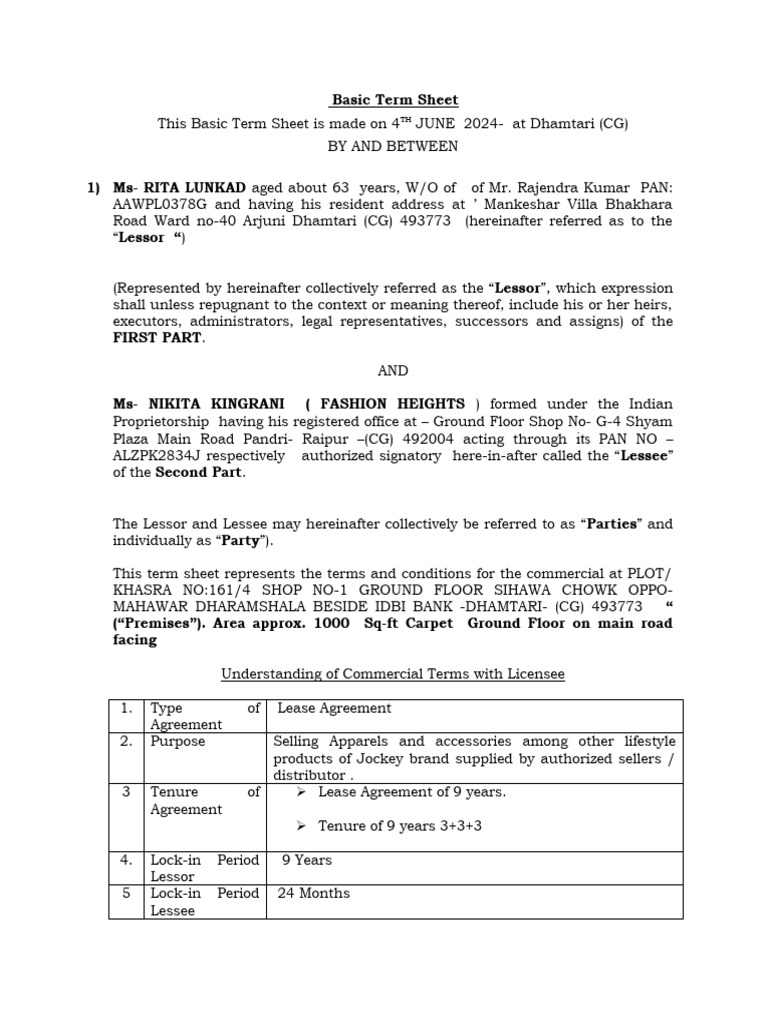 LOI | PDF | Lease | Contract Law