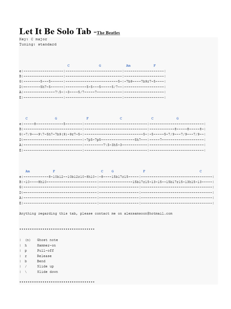 Beatles - Let It Be Solo | PDF