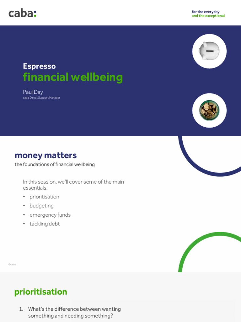 Financial Wellbeing Essentials Guide | PDF | Cost Of Living | Debt