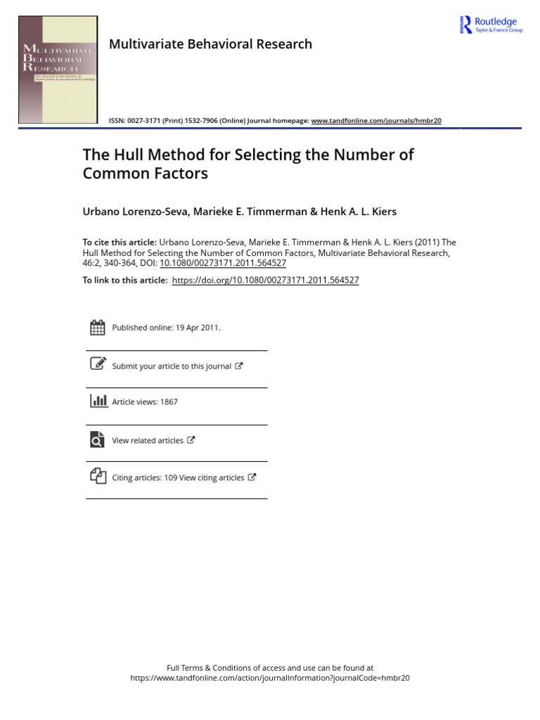 The Hull Method For Selecting The Number of Common Factors | PDF ...