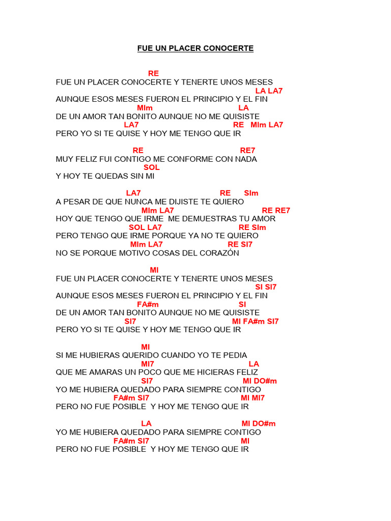 FUE UN PLACER CONOCERTE | PDF