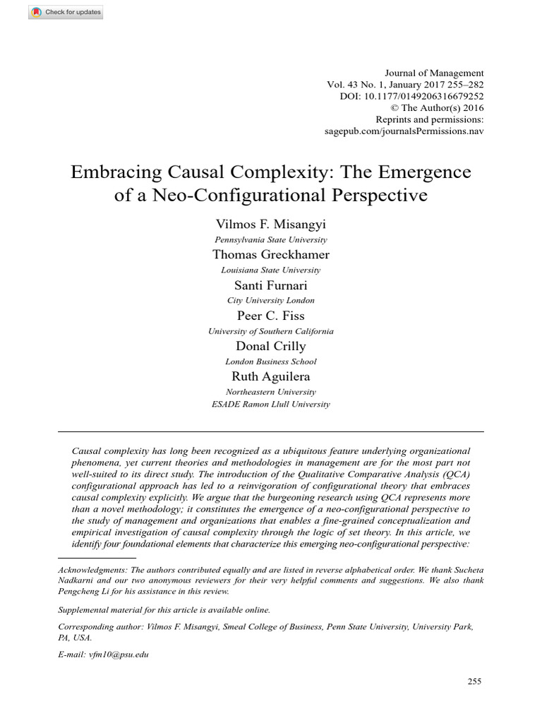 Embracing Causal Complexity The Emergence | PDF | Causality | Equity ...