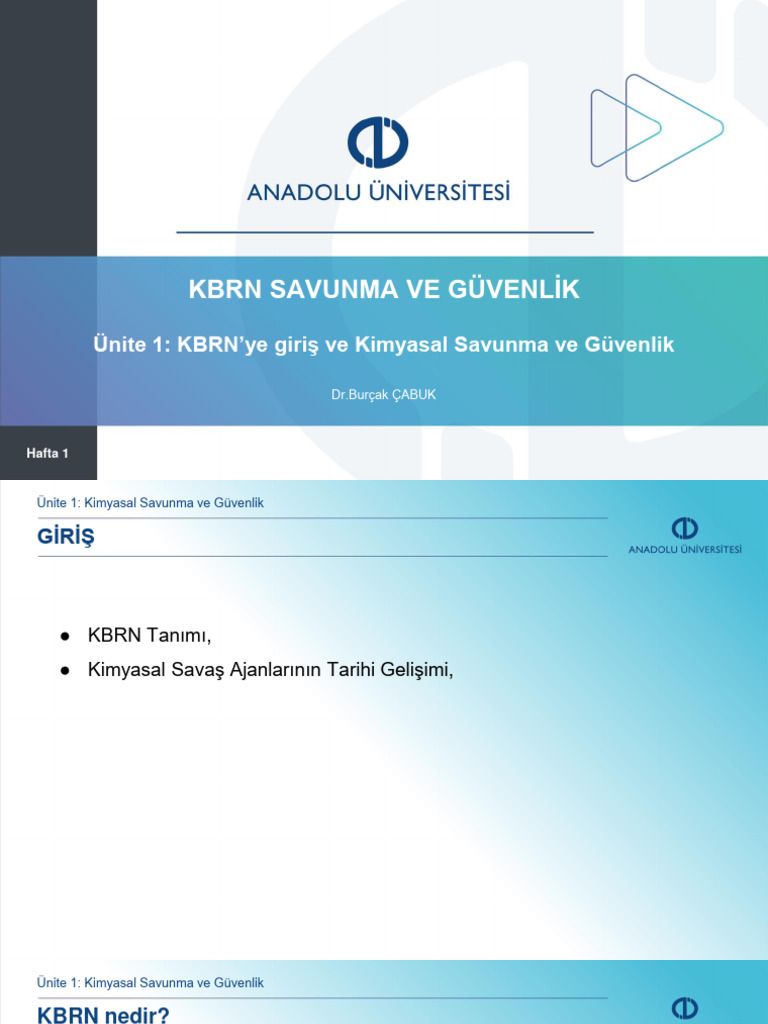 KBRN Savunma Ve Güvenli̇k Dersi̇ | PDF