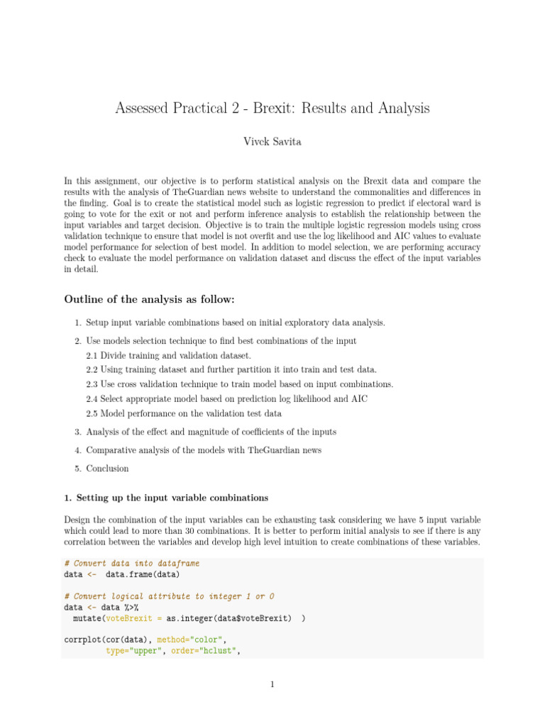 Assignment 2 | PDF | Logistic Regression | Cross Validation (Statistics)