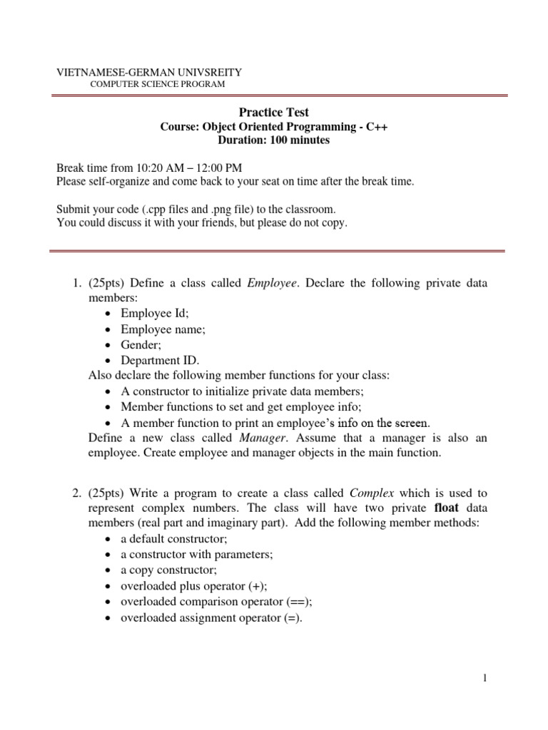 Exam Oop 2021 Pdf Method Computer Programming Constructor Object Oriented Programming