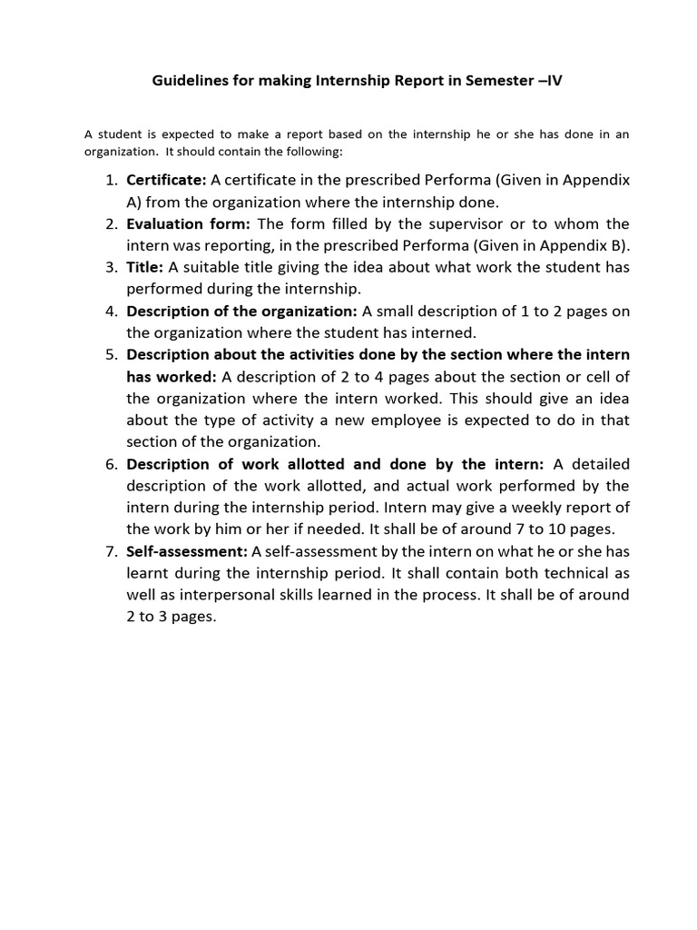 Internship Report Guideline | Download Free PDF | Internship | Job Hunting