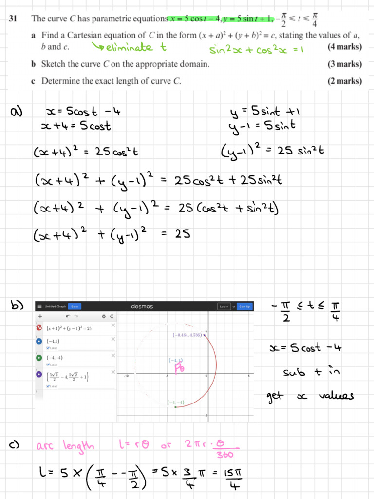 Lesson 34 - Parametric Equations | PDF | Mathematical Analysis ...