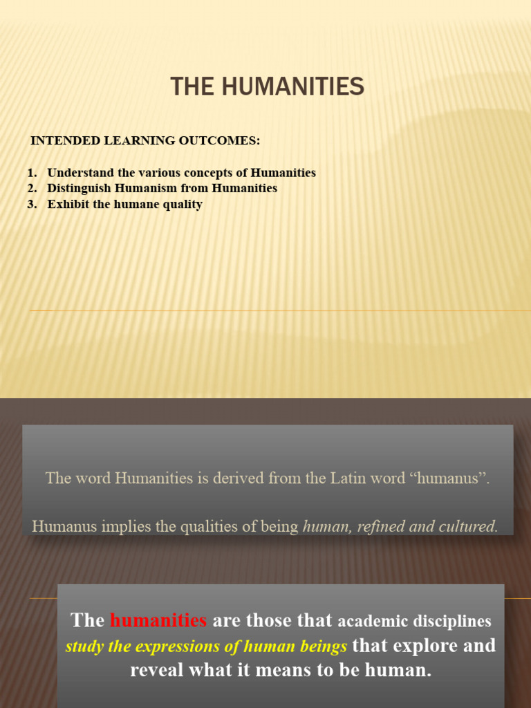 Humanities Intro | PDF | Humanities | The Arts