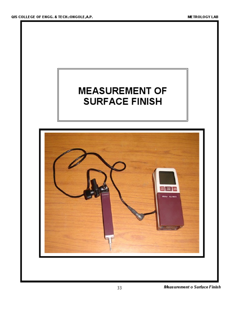Measurement of Surface Finish | PDF | Surface Roughness | Root Mean Square