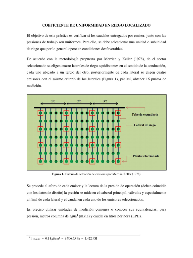 Coeficiente de Uniformidad en Riego Localizado | PDF | Presión