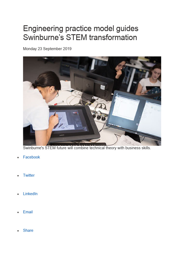 Swinburne's STEM Education Transformation | PDF | Science, Technology ...
