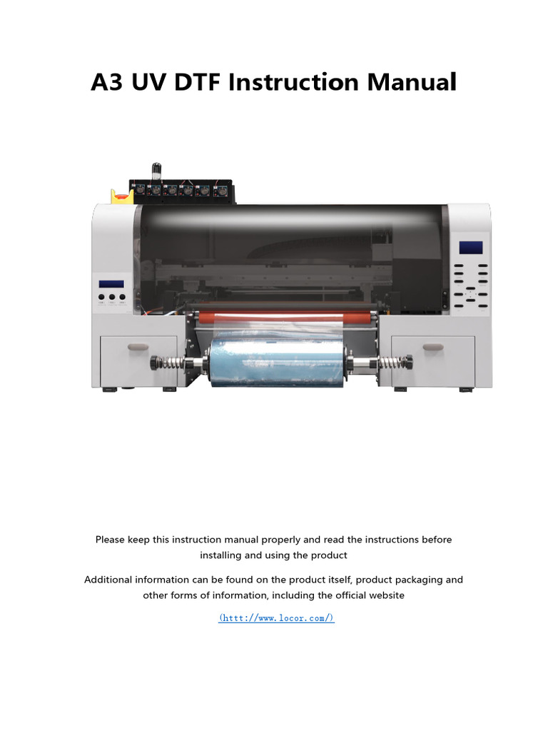 A3 UV DTF 2H xp600 Manual Book | PDF | Power Supply | User Interface