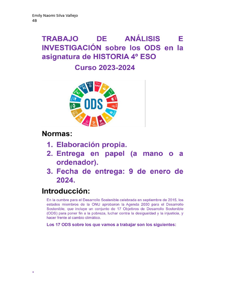 Actividad Sobre El Ods 1. Emily Historia | Descargar gratis PDF | Esclavitud | Votación