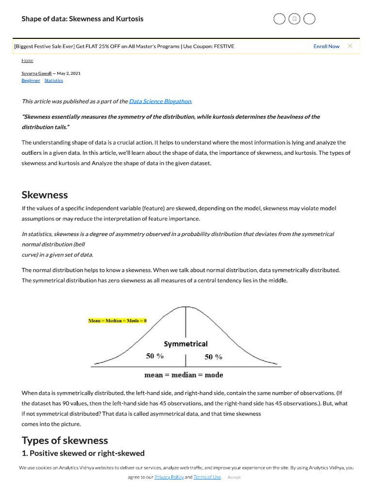 Skewness and Kurtosis-1 | PDF