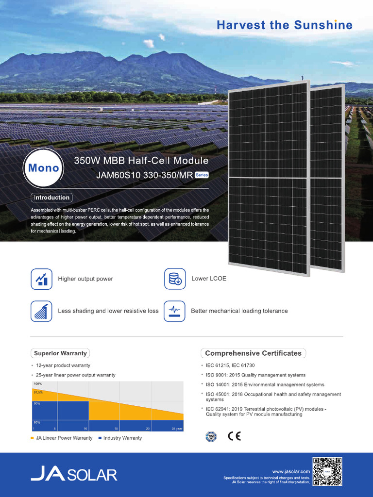 PANEL SOLAR 350 W DATASHEET | PDF