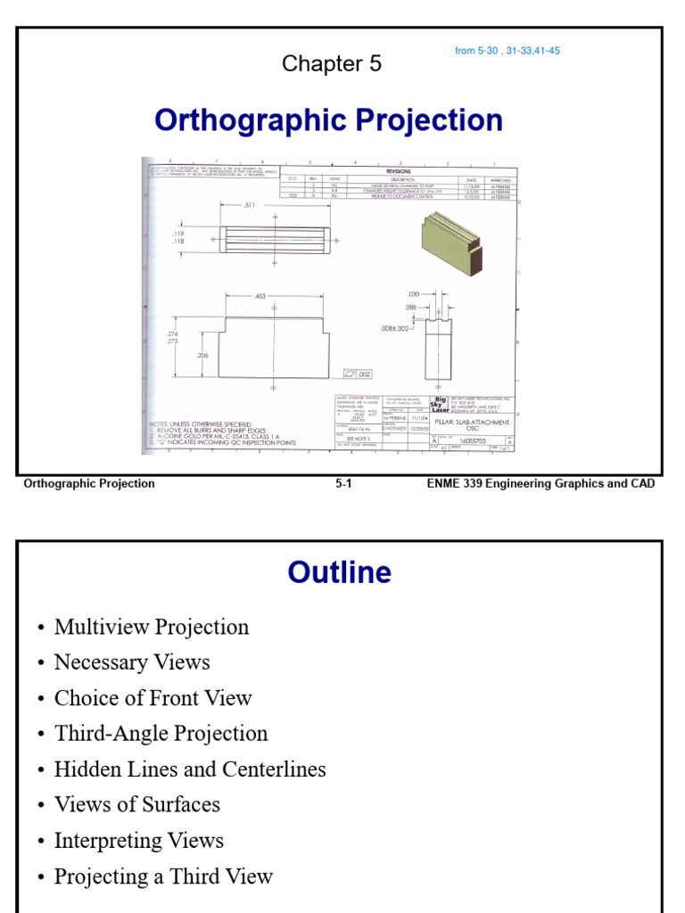 Chapter 5 - Orthographic Projection | PDF | Technical Drawing ...