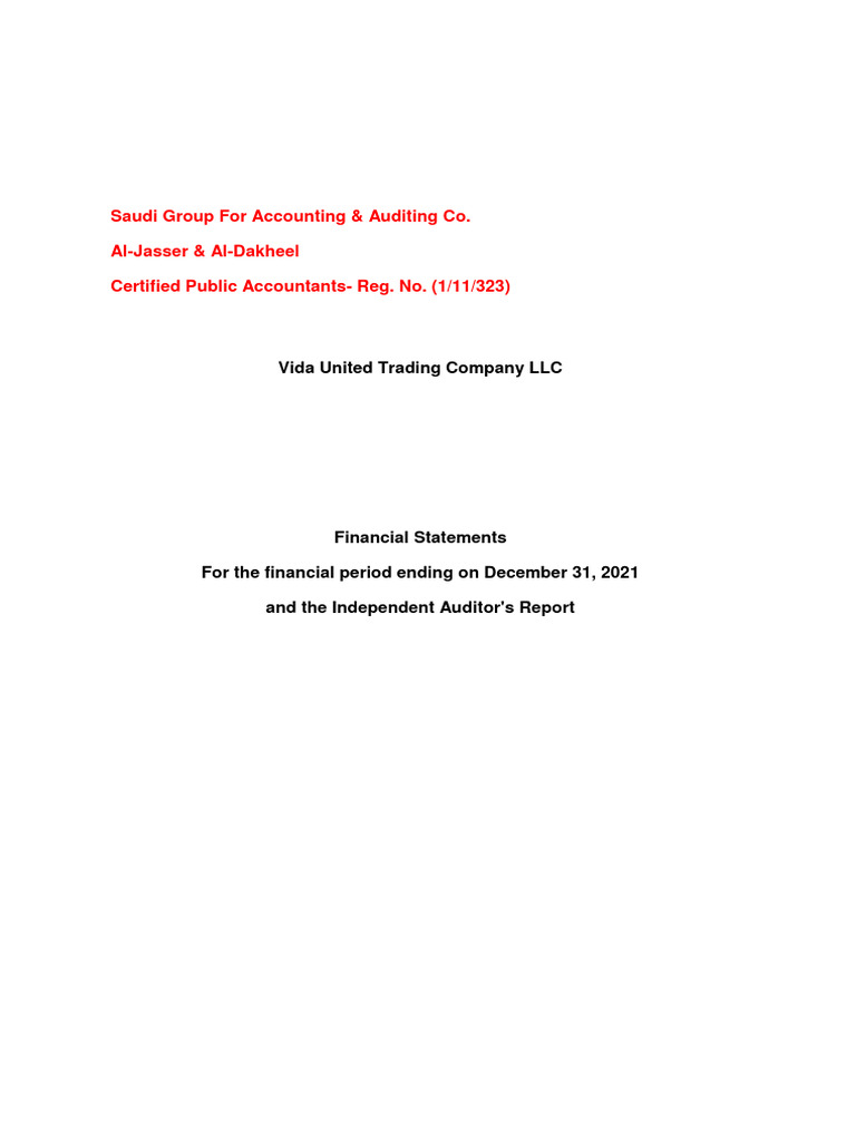 VIDA Final Translation 2021 | PDF | Fair Value | Audit