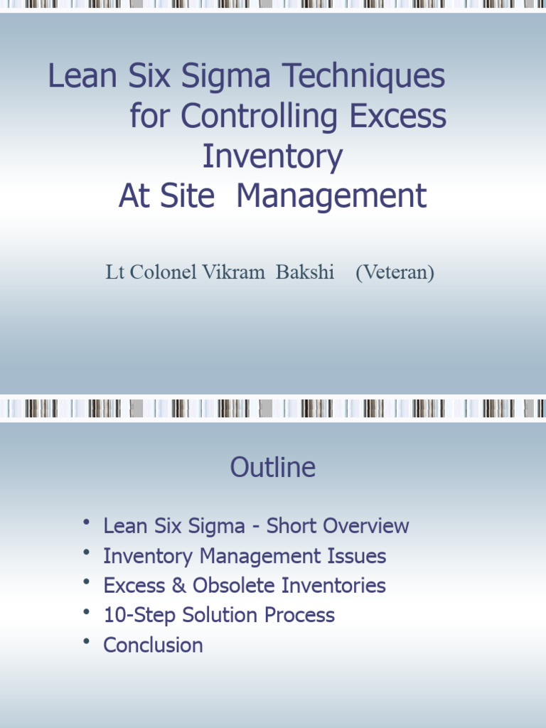 Lean Six Sigma Techniques For Controlling Excess Inventory | PDF | Six ...