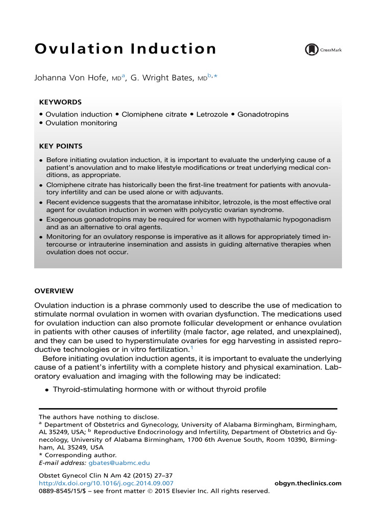 2015 Ovulation-Induction | PDF | Polycystic Ovary Syndrome | Infertility
