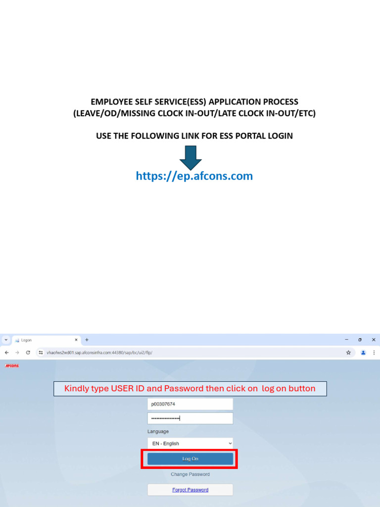 EMPLOYEE SELF SERVICE(ESS) APPLICATION PROCESS | PDF