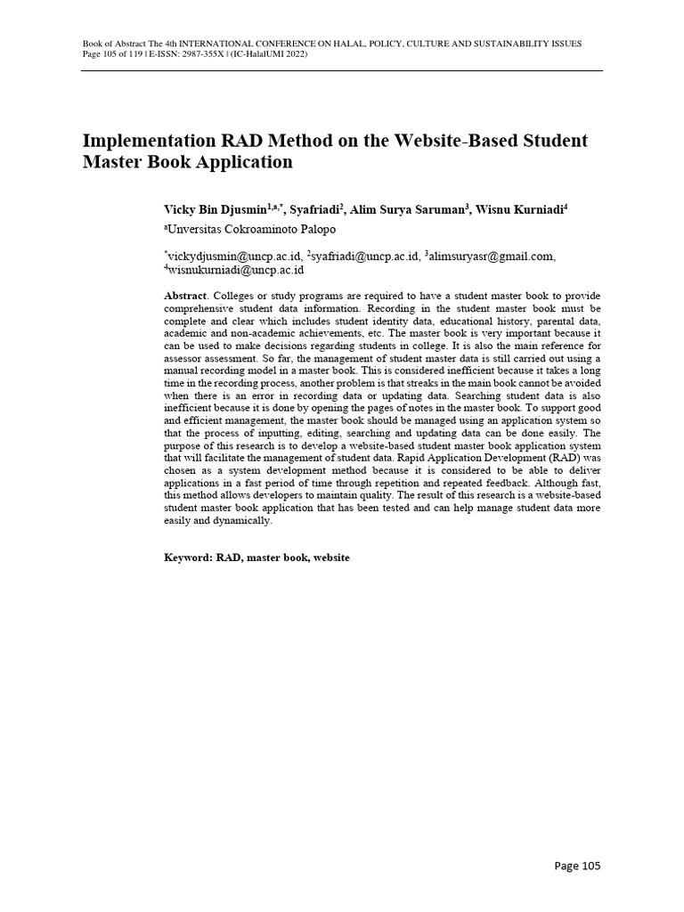 Penelitian Implementation RAD Method On The Website-Based Student | PDF ...