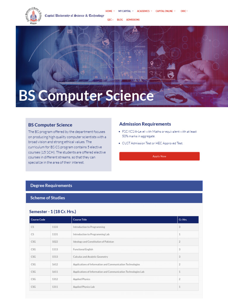 BS Computer Science | PDF | Databases | Computing