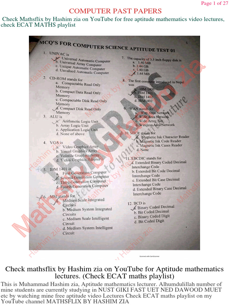 Computer Past Papers | PDF | Mass Media | Broadcasting