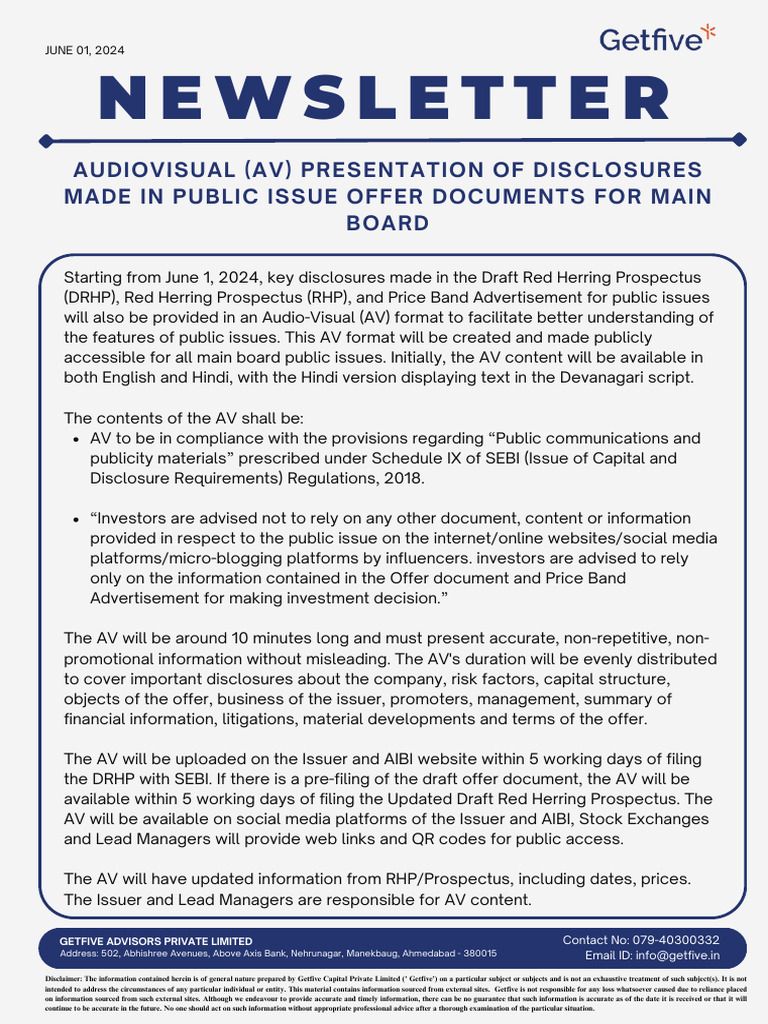 AV SEBI Guidelines Newsletter 3 | PDF | Business