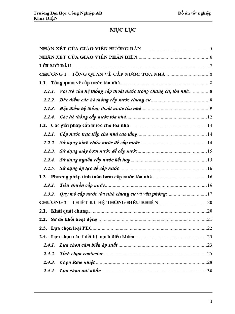 Datn Bom Cap Nuoc Toa Nha (Ngocautomation - Com) | PDF