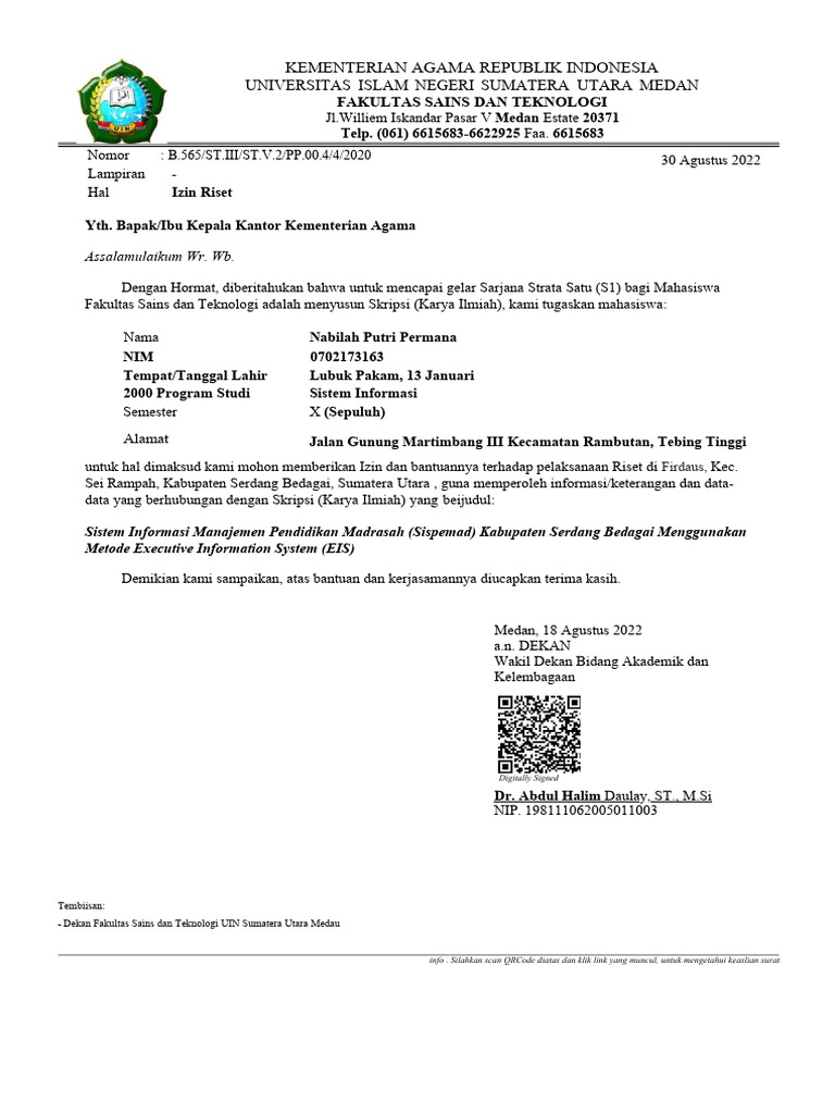 06 Surat Izin Riset-Penelitian | PDF