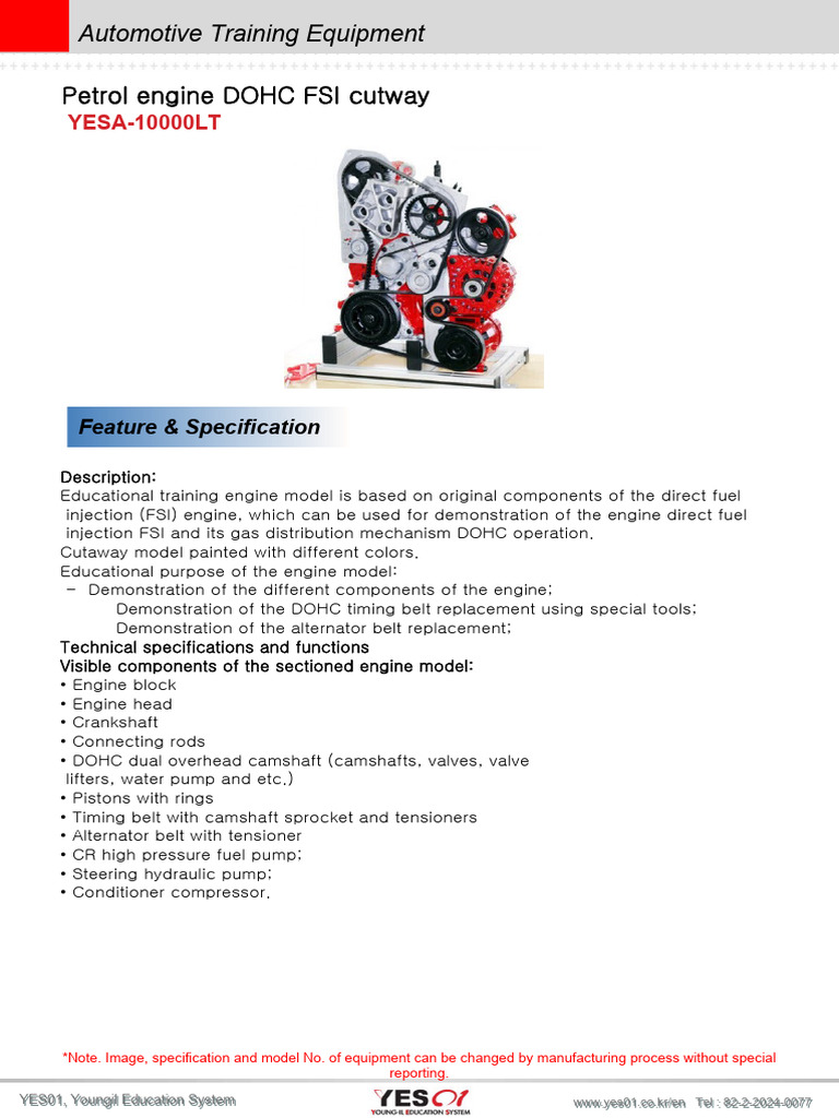 2.petrol Engine DOHC FSI Cutway | PDF | Engines | Piston