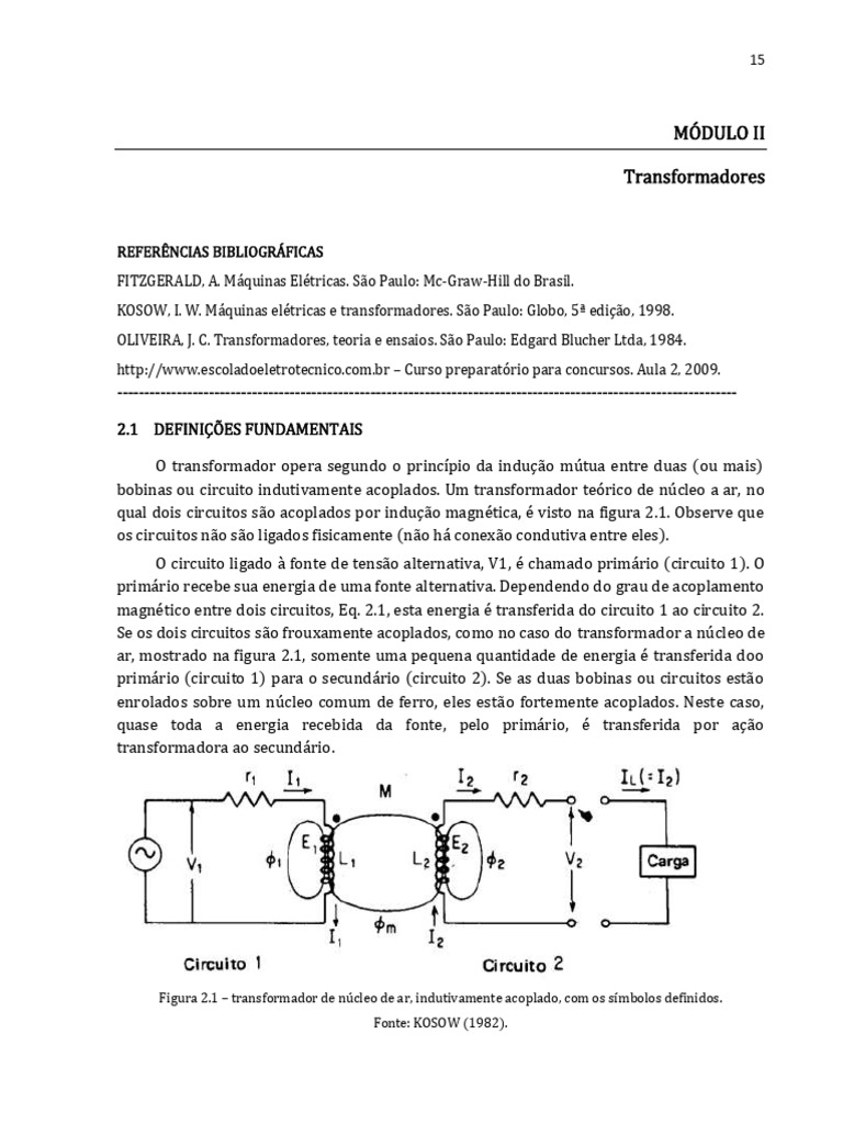 M Dulo II - Transformadores | PDF | Transformador | Impedância elétrica