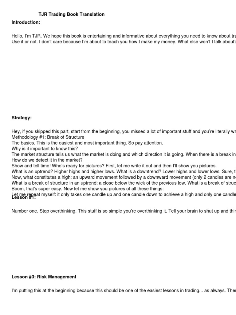 TJR Trading Book Translation | PDF | Career & Growth