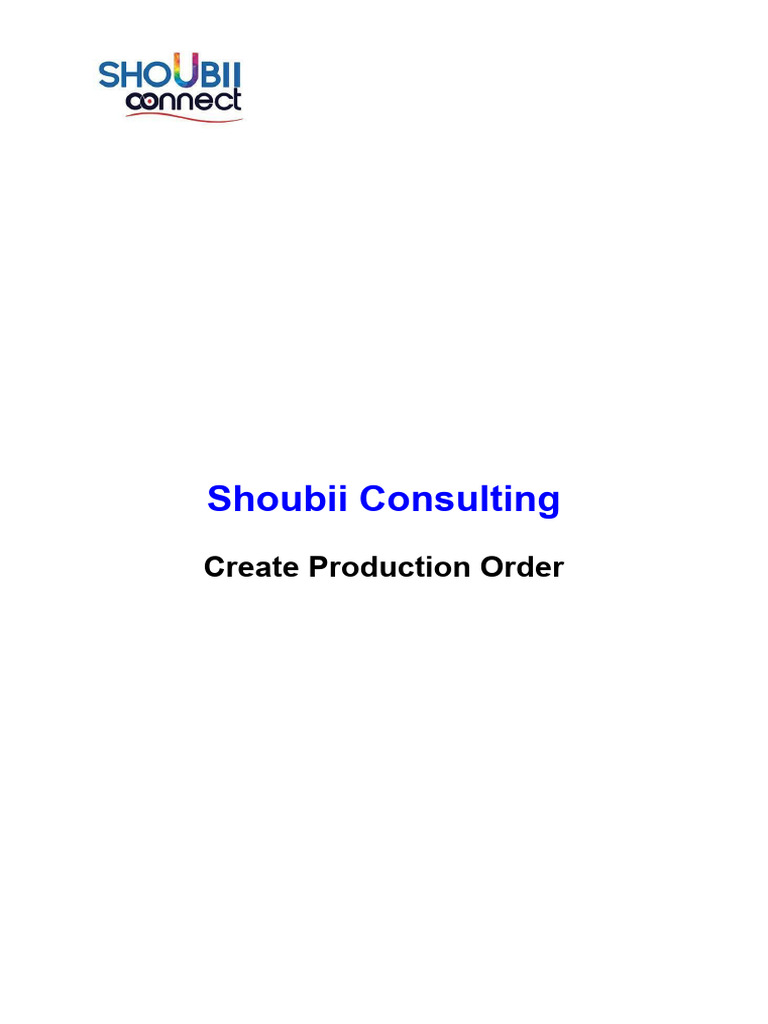 Create Production Order in SAP Guide | PDF