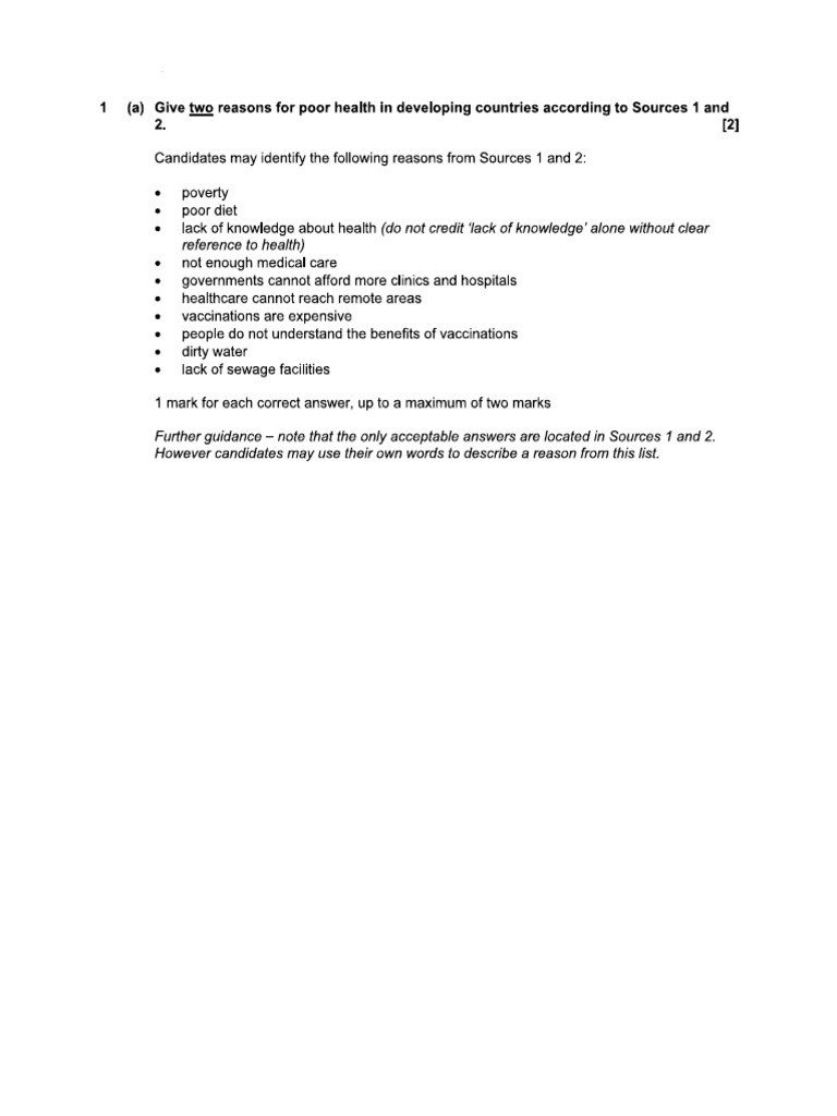 Marking Schemes SA1 | PDF