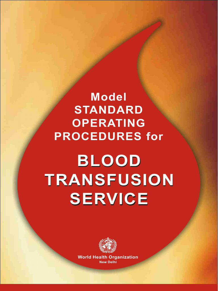 Model SOPs for Blood Transfusion Services | PDF | Blood Donation ...