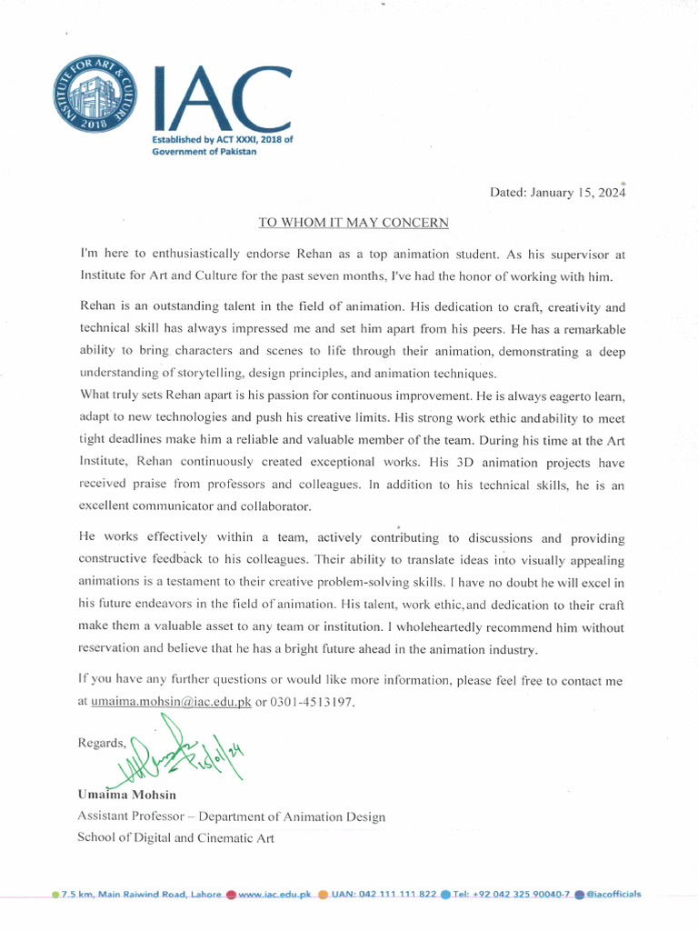 Reference Letter 2 | PDF