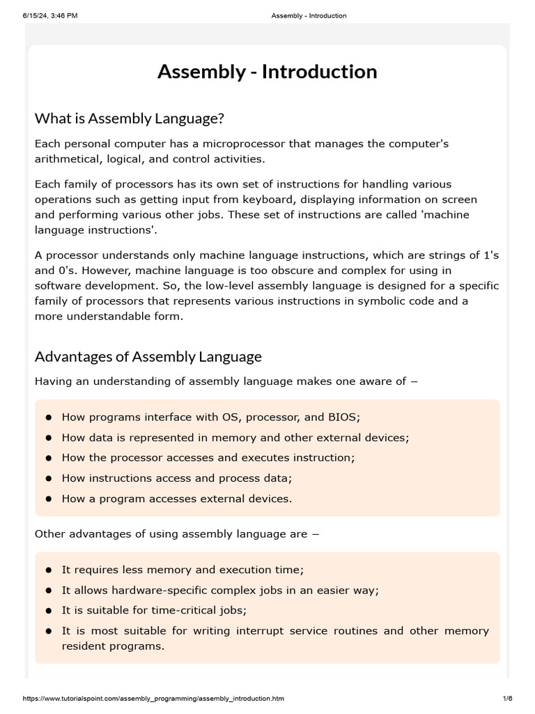 Assembly - Introduction 2 | PDF | Assembly Language | Central ... Assembly - Introduction 2 | PDF | Assembly Language | Central ...