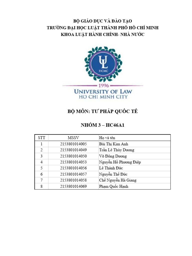 TL TPQT LẦN 1 NHÓM 3 HC46A1 | PDF