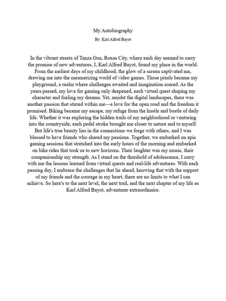 My Autobiography | PDF | Young Adult