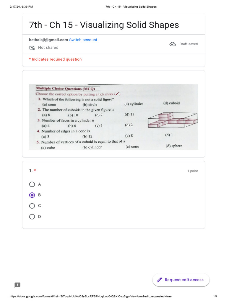 7th - CH 15 - Visualizing Solid Shapes-Abhishek | PDF