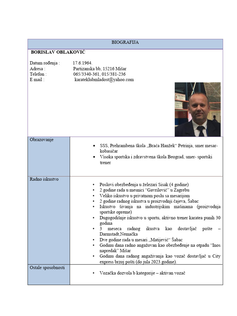 Biografija Borislav | PDF