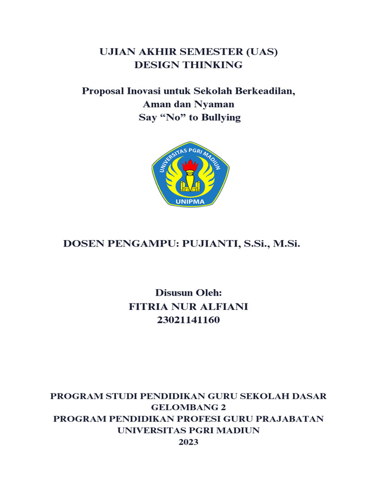 UAS - Fitria Nur A - Design Thinking - Proposal | PDF
